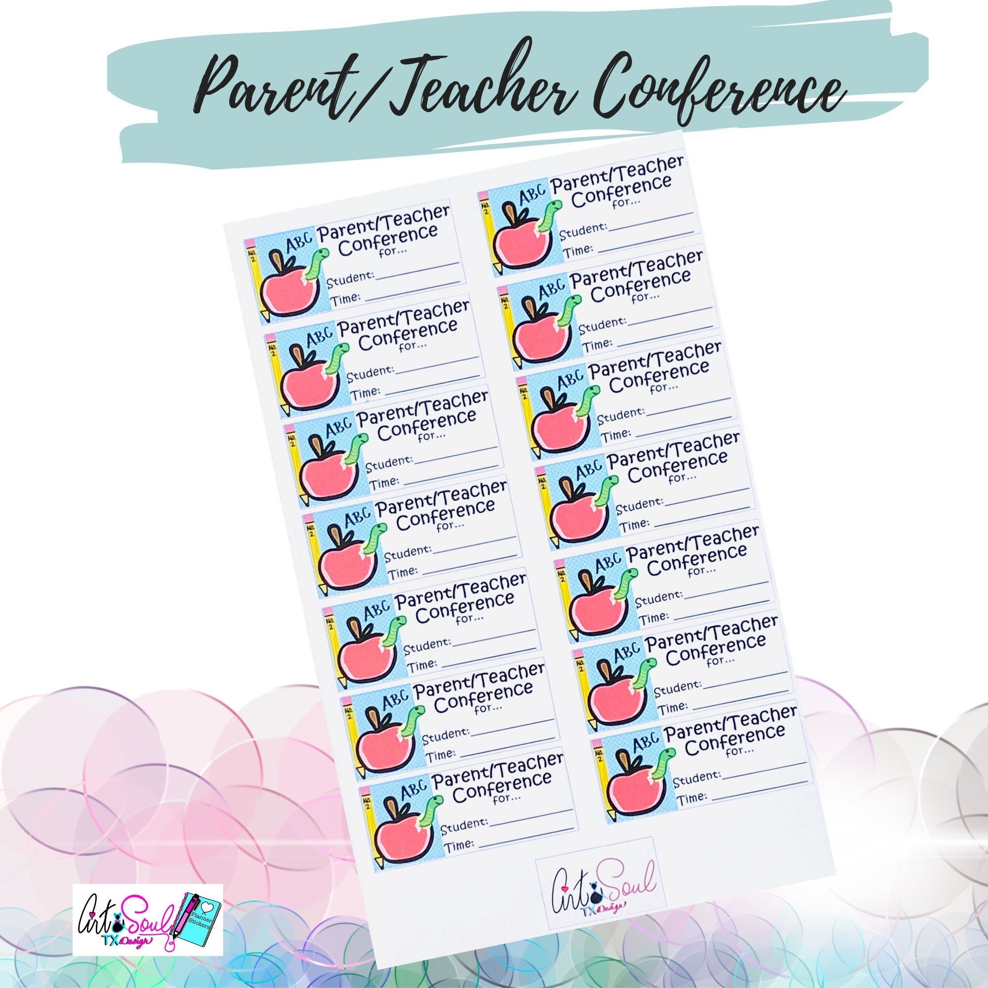 Parent Conference Stickers Teacher Planner Sticker Sheet - Etsy