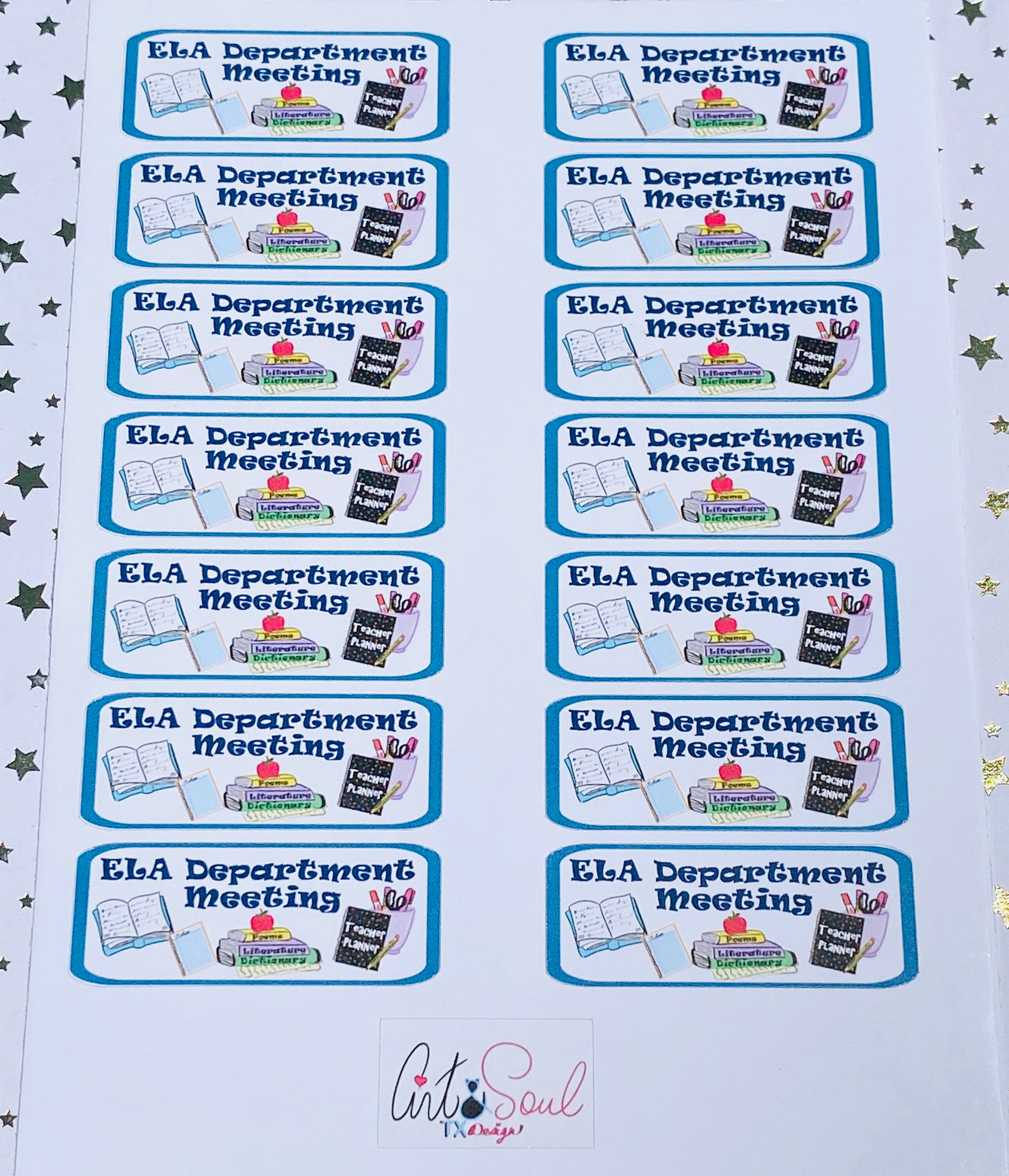 English Teacher Meeting Stickers Teacher Planner Stickers | Etsy