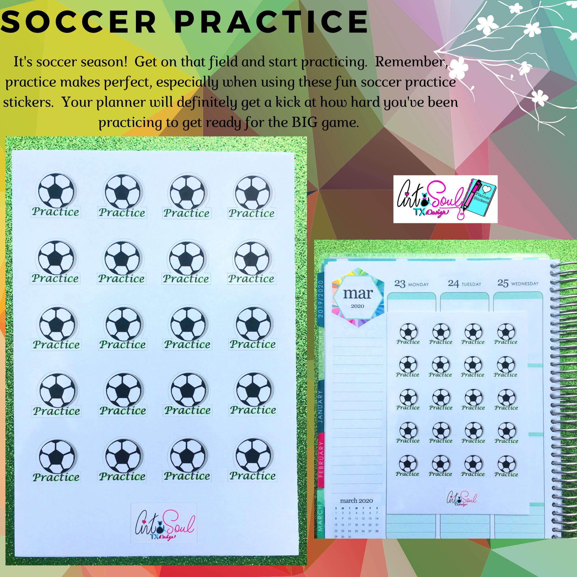 Soccer Practice Planner Stickers Soccer Reminder Stickers | Etsy