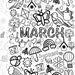Hand-drawn Spring Coloring Pages, March, April, May, Seasonal, Easter ...