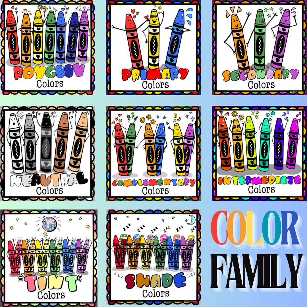 Printable Art Class Color Family Labels, Classroom Decor, Classroom ...