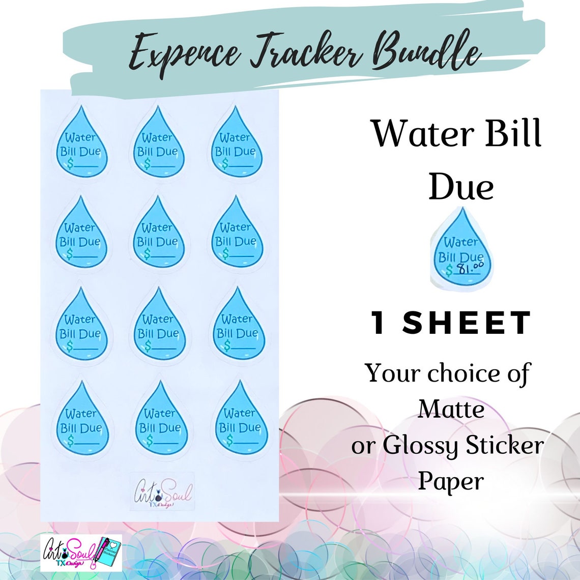 Expense Tracker Budget Planner Stickers Bundle Electric and - Etsy