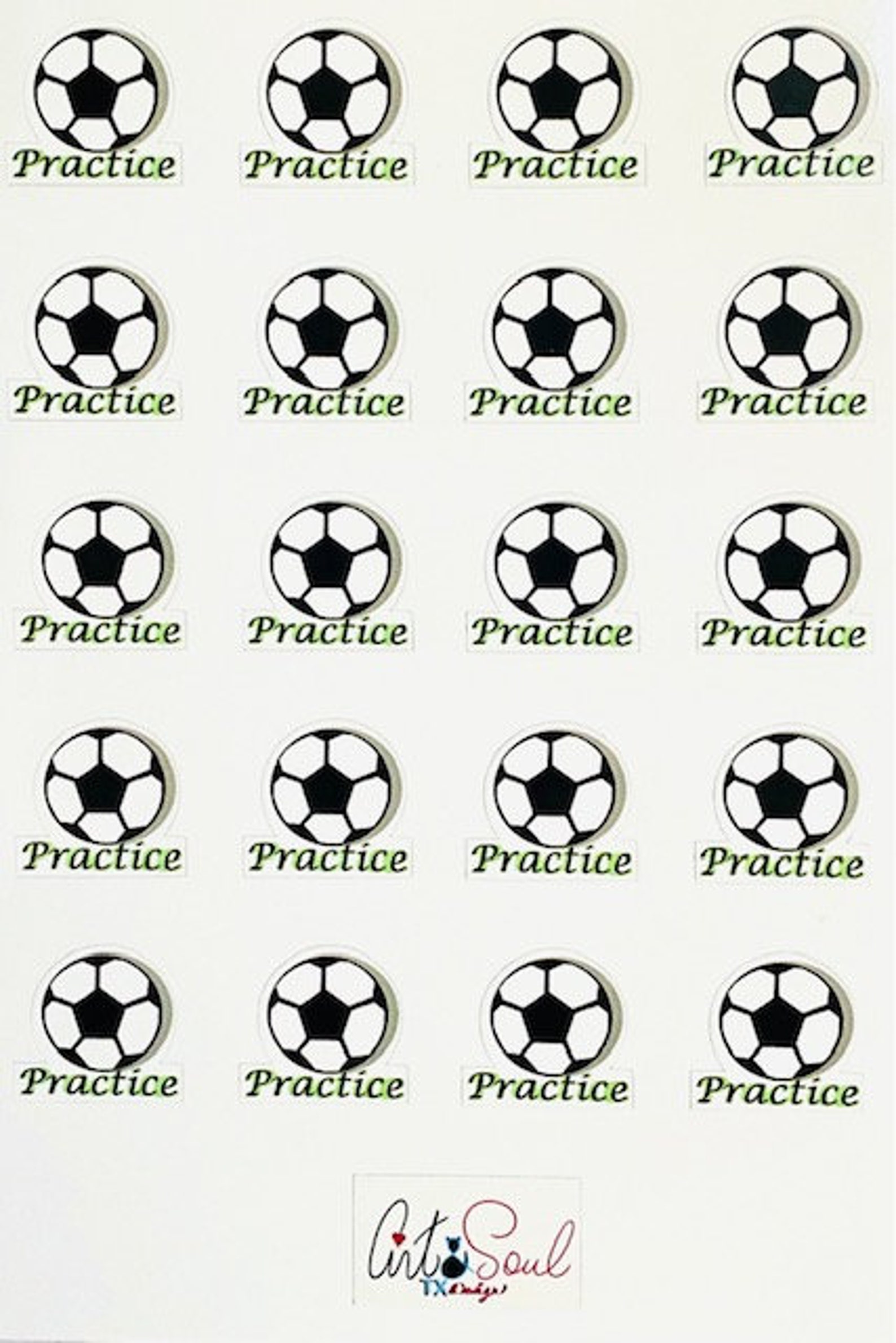 Soccer Practice Planner Stickers Soccer Reminder Stickers | Etsy