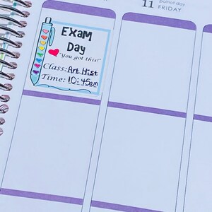 College Exam Day Stickers, College Exam Day Sticker Pack | College ...