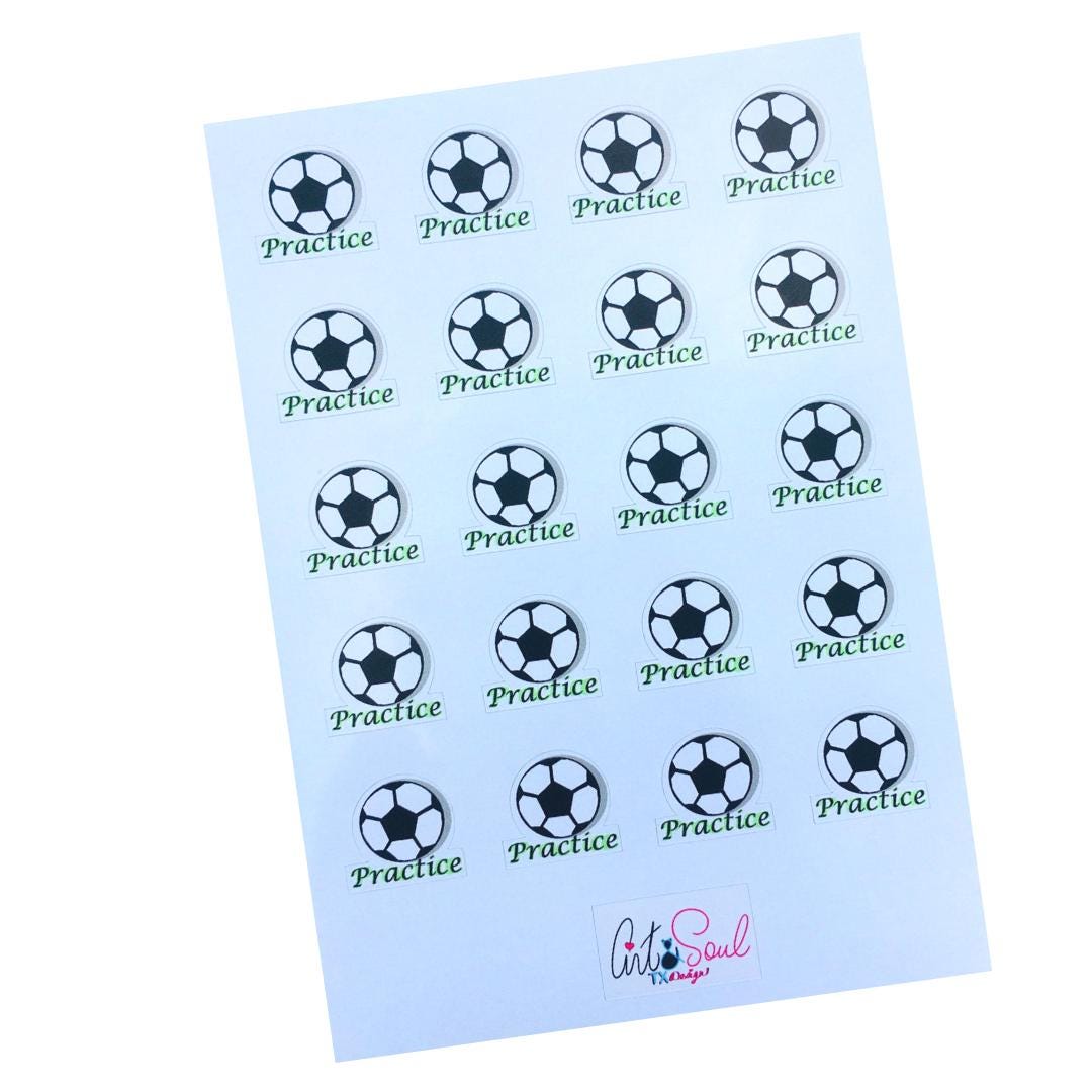 Soccer Practice Planner Stickers, Soccer Reminder Stickers, Sport ...