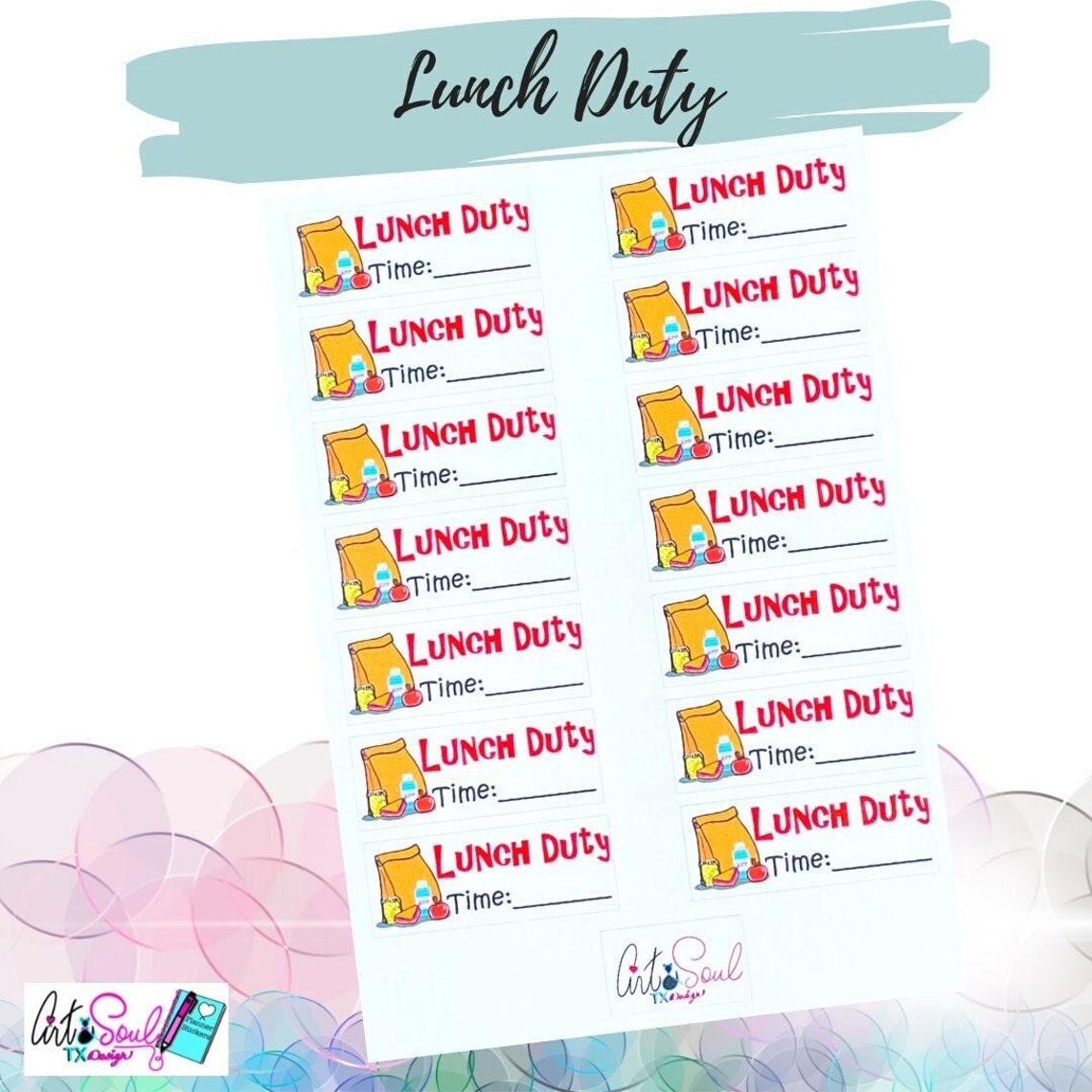 Teacher Lunch Duty Planner Stickers School Duty Reminder - Etsy