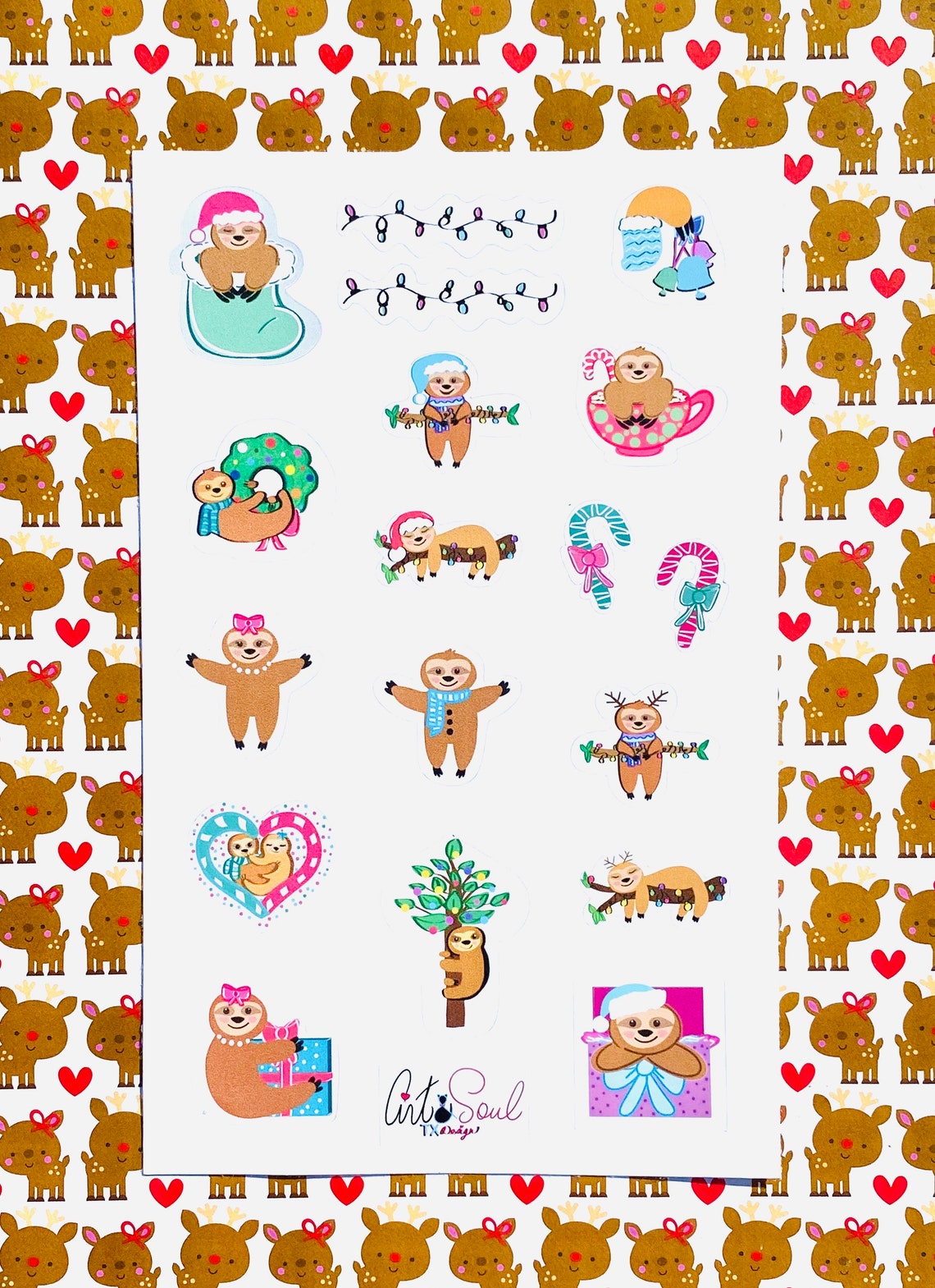 Sloth Christmas Planner Stickers Sloth Gift Hand Drawn | Etsy