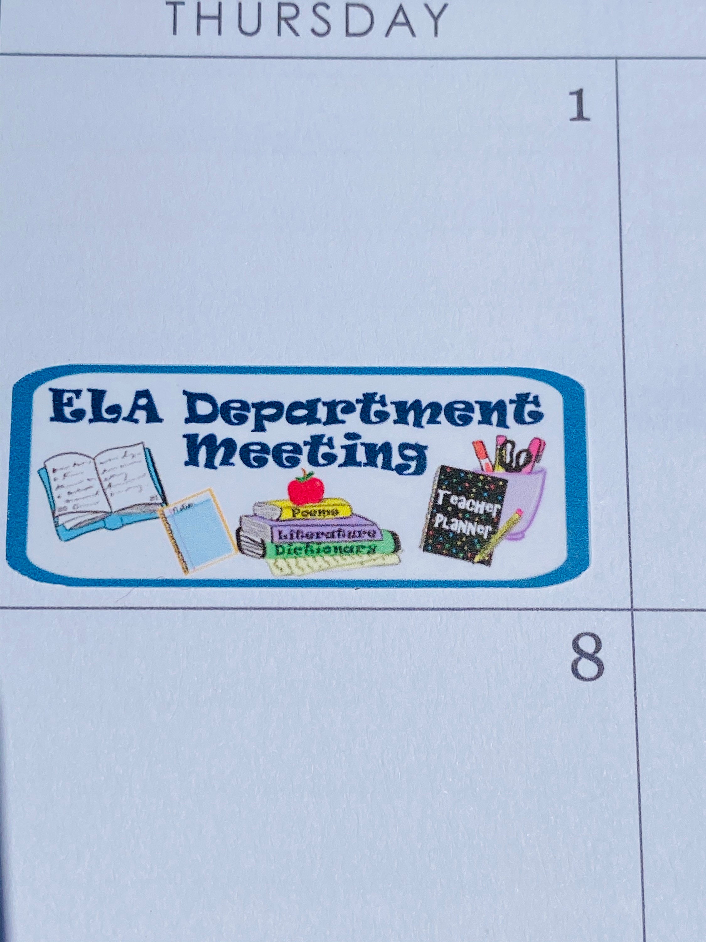 English Teacher Meeting Stickers Teacher Planner Stickers | Etsy