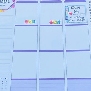 Exam Day Planner Stickers: College Study Reminders - Etsy