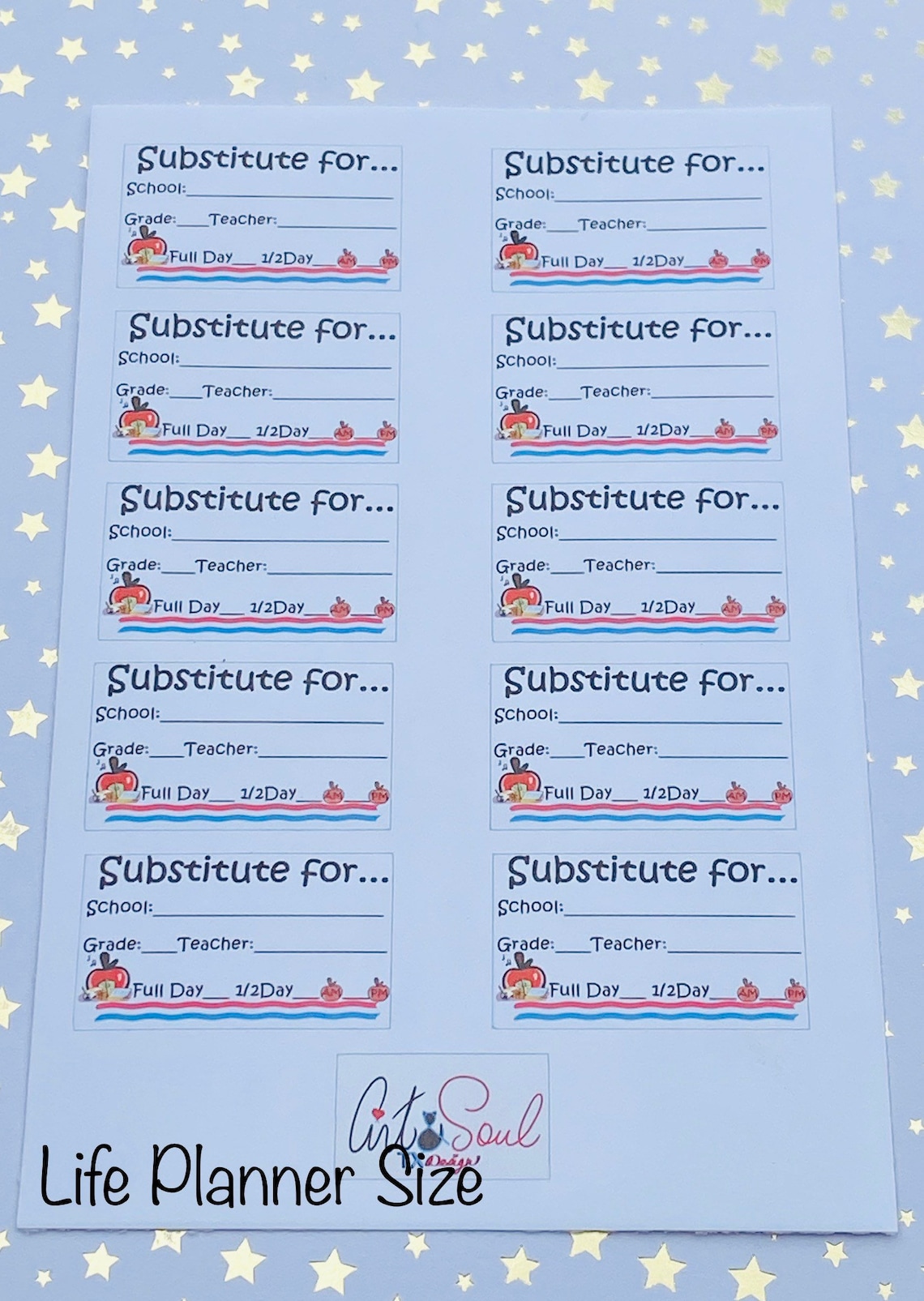 Substitute Teacher Planner Stickers Substitute Teacher - Etsy