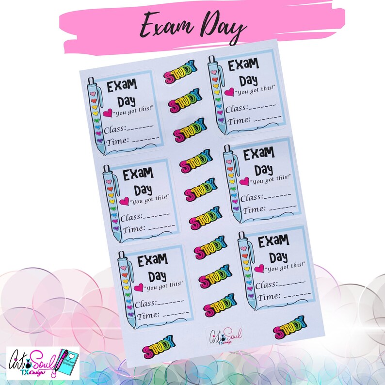 College Exam Day Stickers College Exam Day Sticker Pack | Etsy