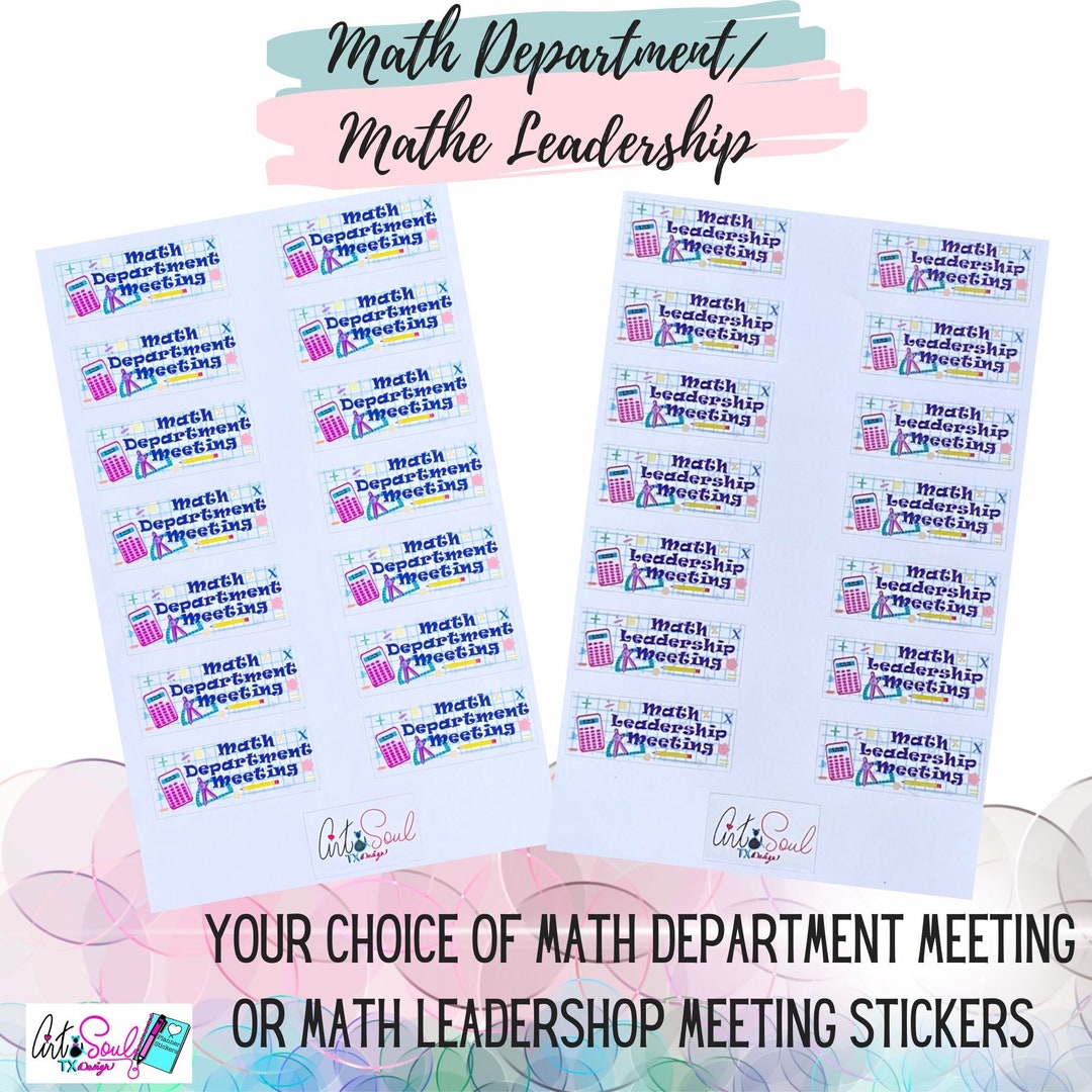 Math Teacher Meeting Stickers Math Teacher Stickers Teacher - Etsy