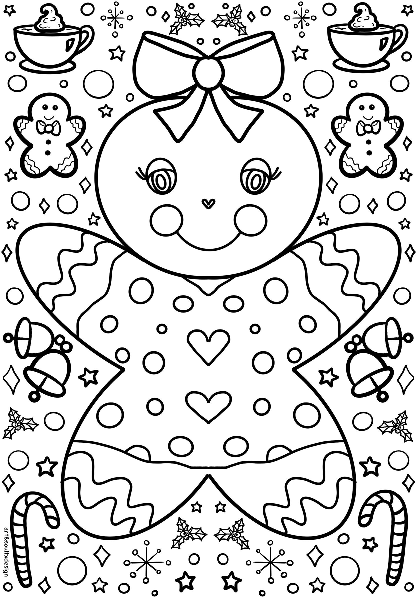 Christmas Coloring Pages: Gingerbread Man & Tree (PDF Download) - Etsy