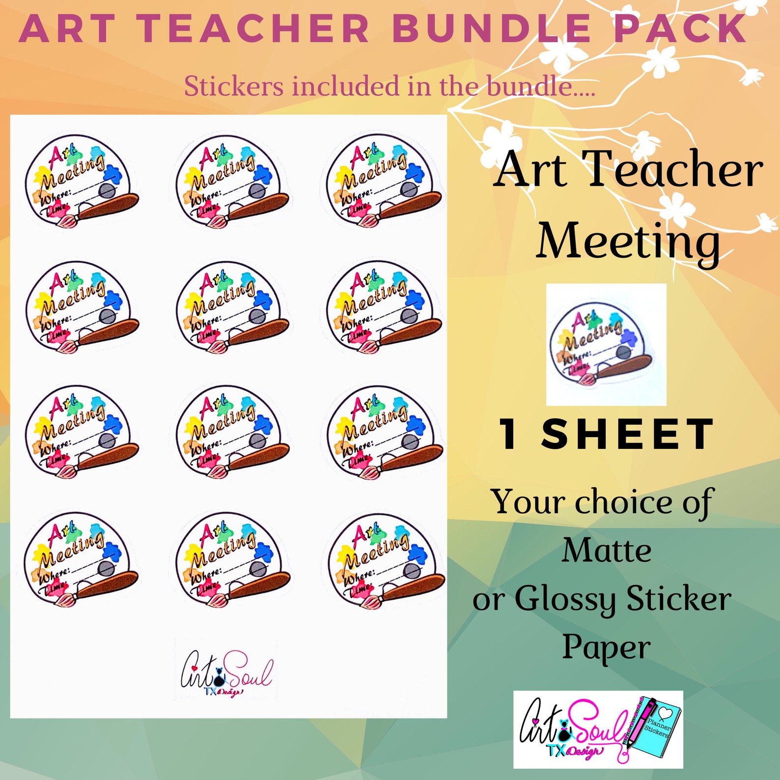 Art Teacher Planner Sticker Bundle Rotation Schedule PLC | Etsy