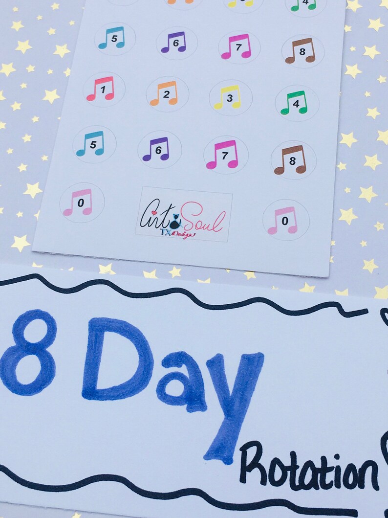 Music Teacher Rotation Schedule Planner Stickers Glossy Music | Etsy