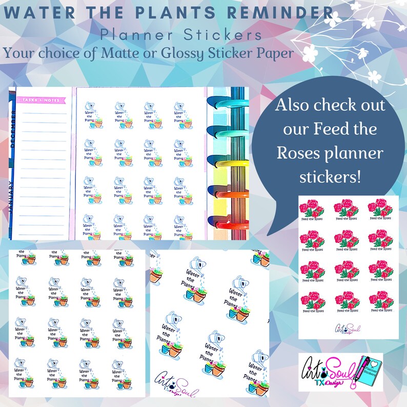 Water Plant Stickers Gardening Stickers Spring Time | Etsy