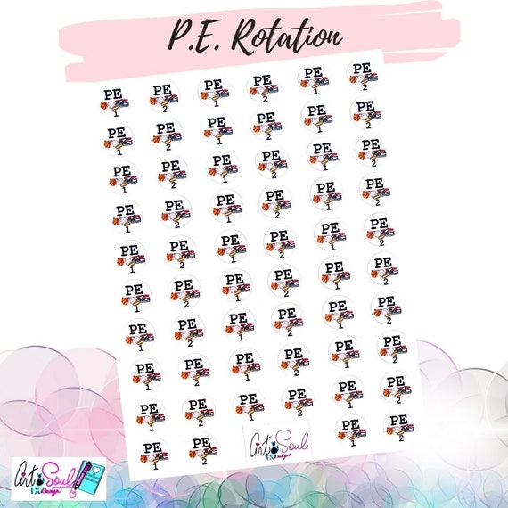 P.E. Rotation Schedule P.E. Class Stickers Teacher Planner - Etsy