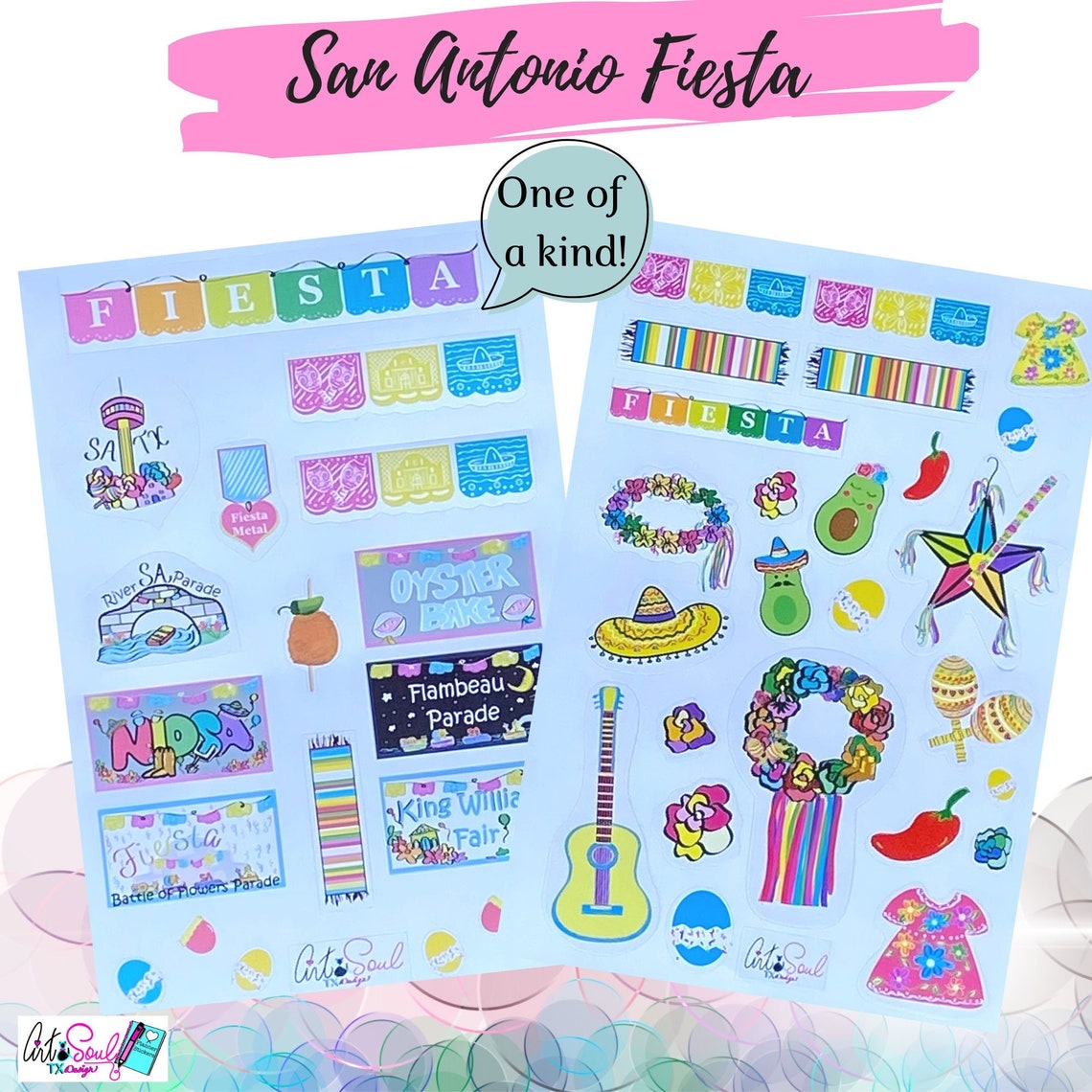 Fiesta San Antonio Sticker Pack Viva Fiesta San Antonio - Etsy
