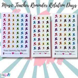 Music Teacher Rotation Schedule Planner Stickers, Music Teacher Tracker ...