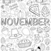 Hand-drawn Fall Coloring Pages, September, October, November, Seasonal ...