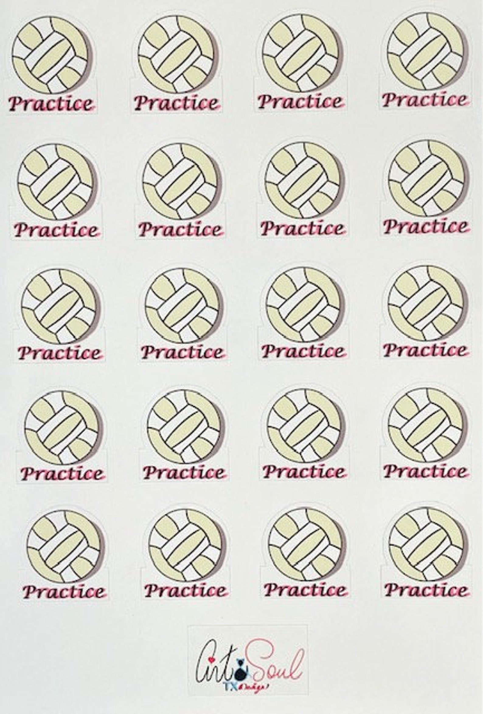 Volleyball Practice Planner Stickers Volleyball Reminder | Etsy
