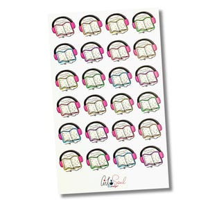 Listen to a Book Time Stickers, Audiobook Lover Stickers, Book Worm ...