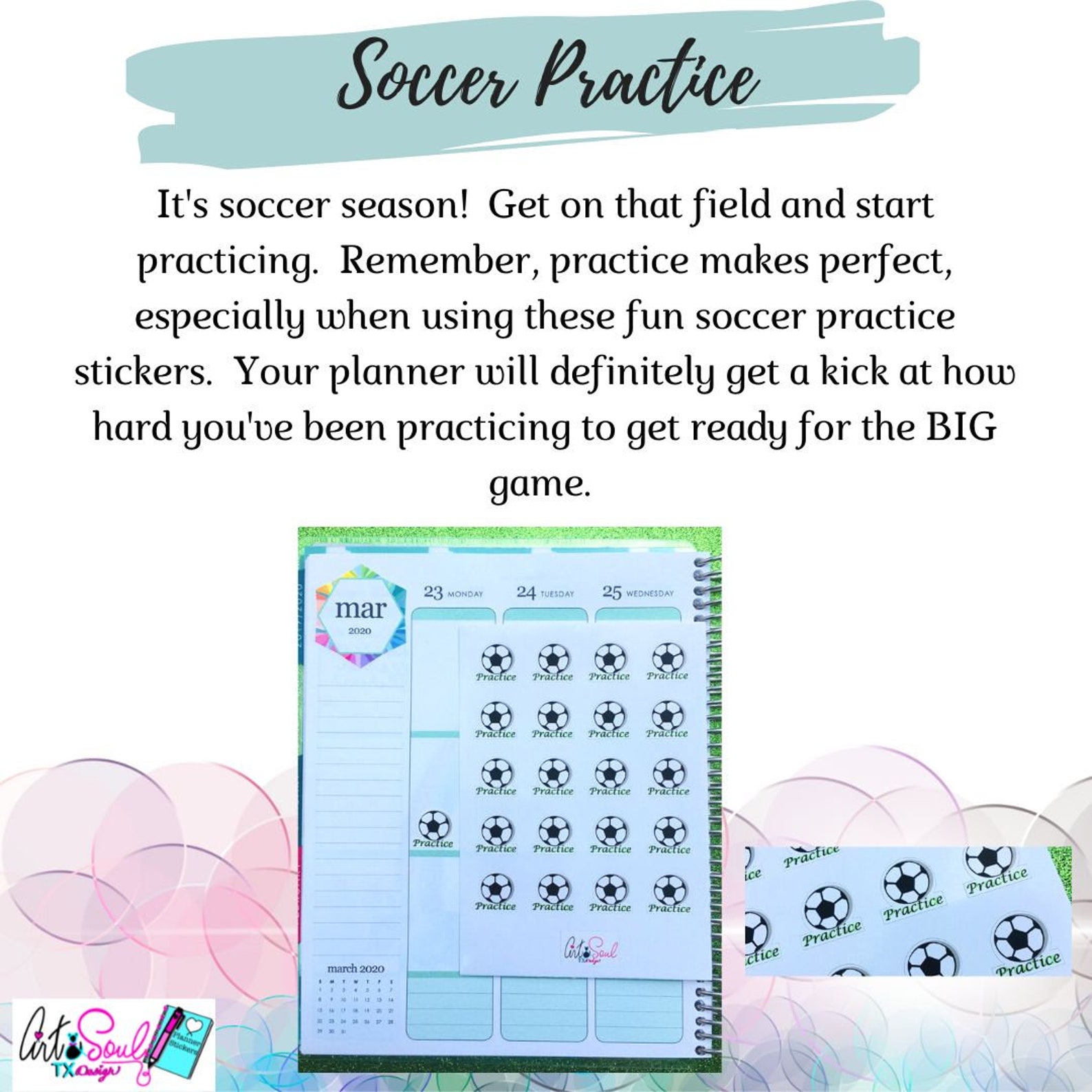 Soccer Practice Planner Stickers Soccer Reminder Stickers - Etsy