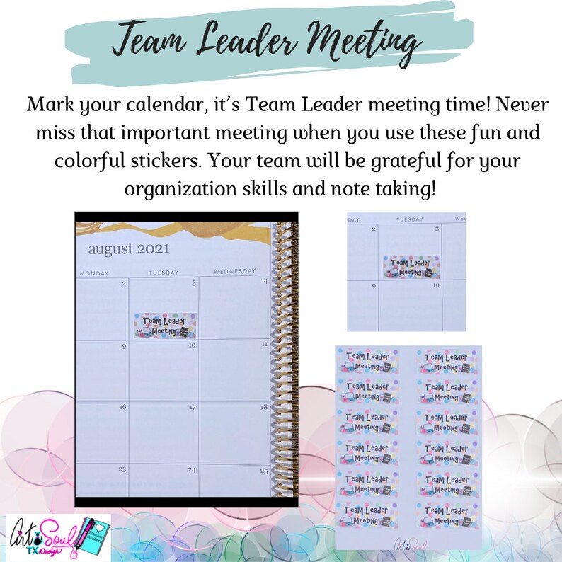 Teacher Team Leader Meeting Lesson Planner Stickers Teacher - Etsy