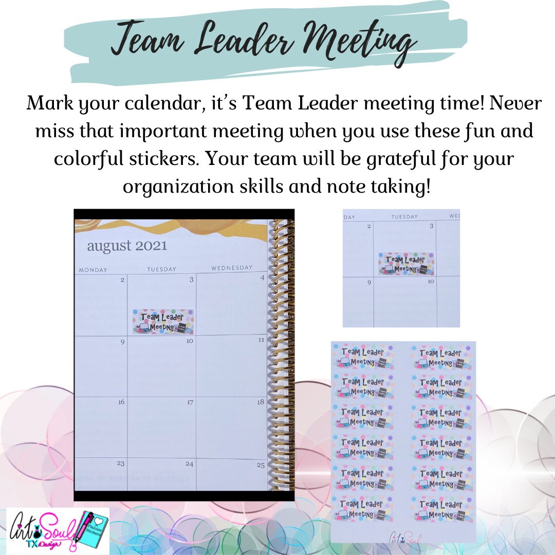 Teacher Team Leader Meeting Lesson Planner Stickers Teacher - Etsy