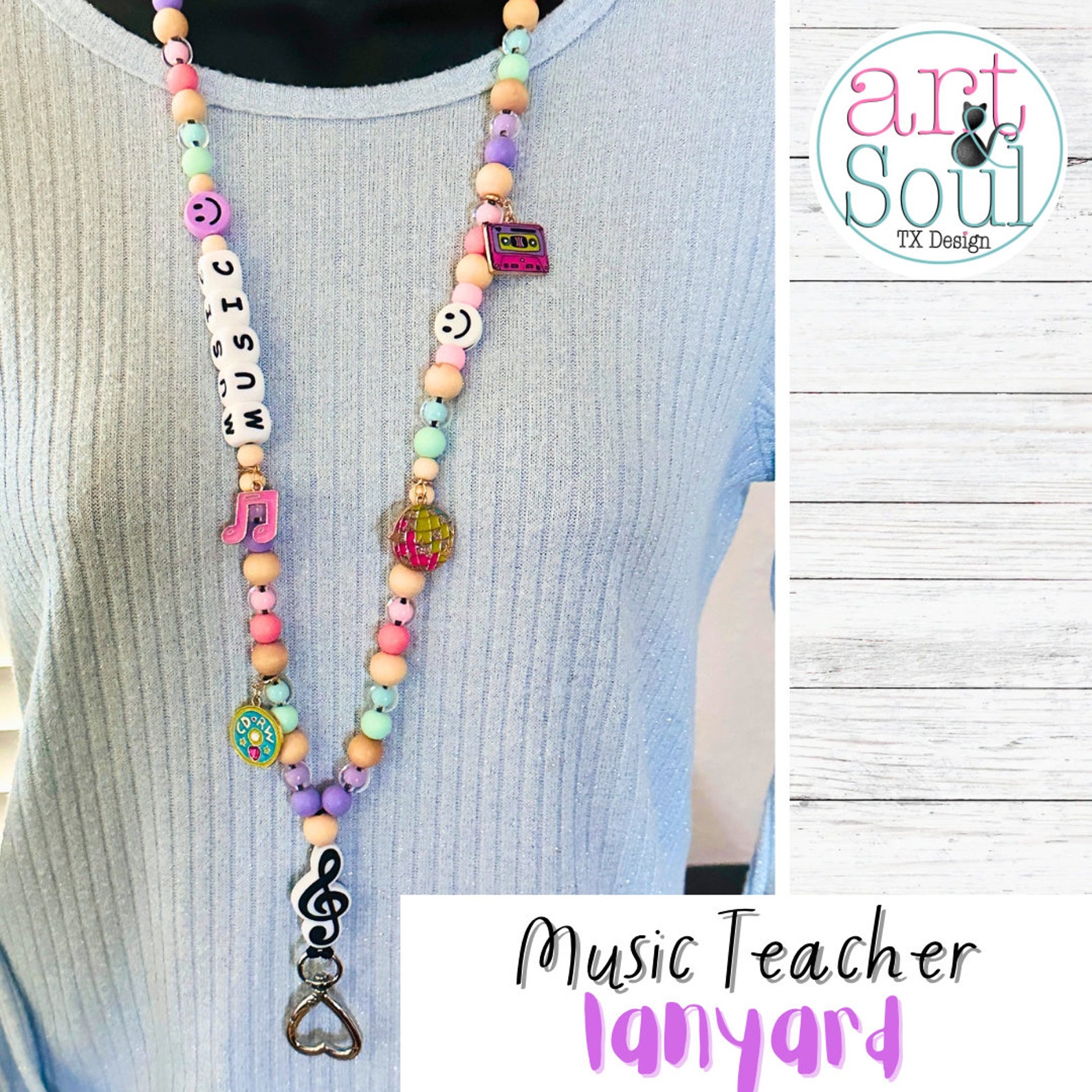 Lanyard, Music, Teacher, Breakaway Clasp, Gift, Teacher Style, Back to ...