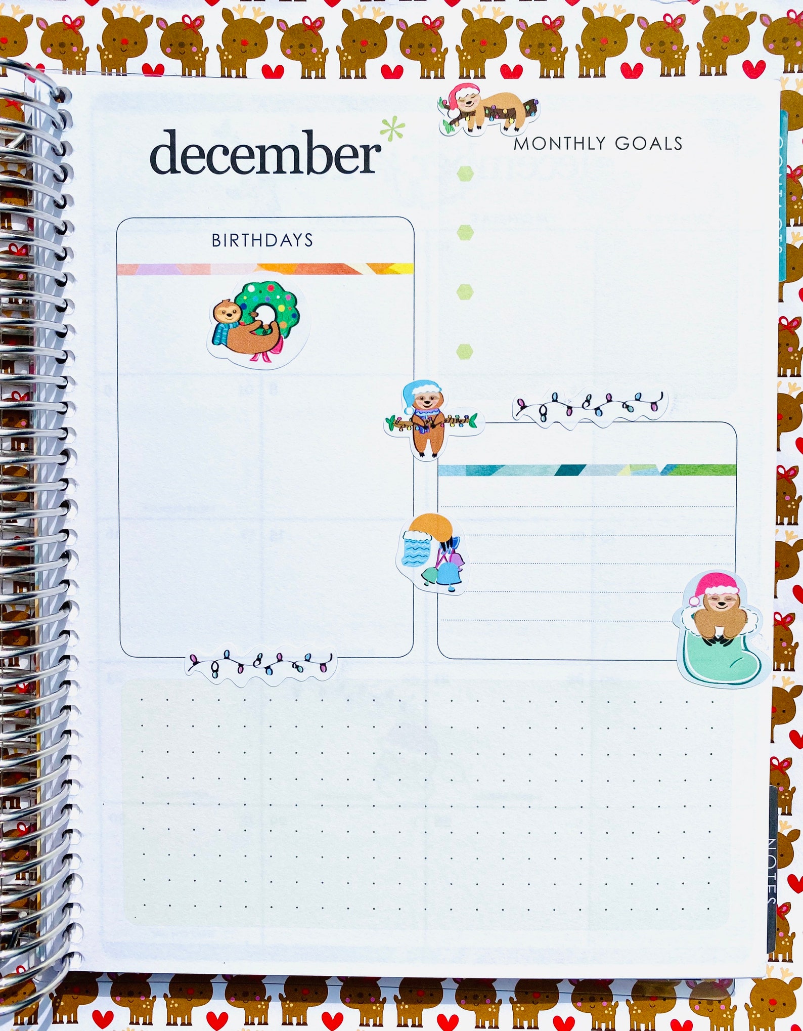 Sloth Christmas Planner Stickers Sloth Gift Hand Drawn - Etsy