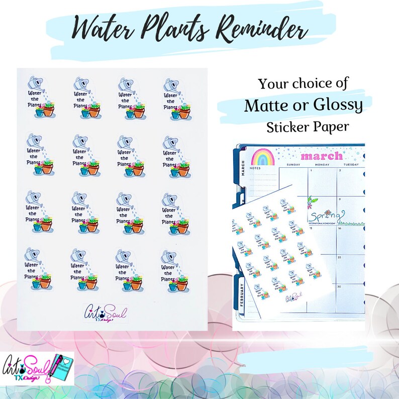 Water Plant Stickers Gardening Stickers Spring Time - Etsy