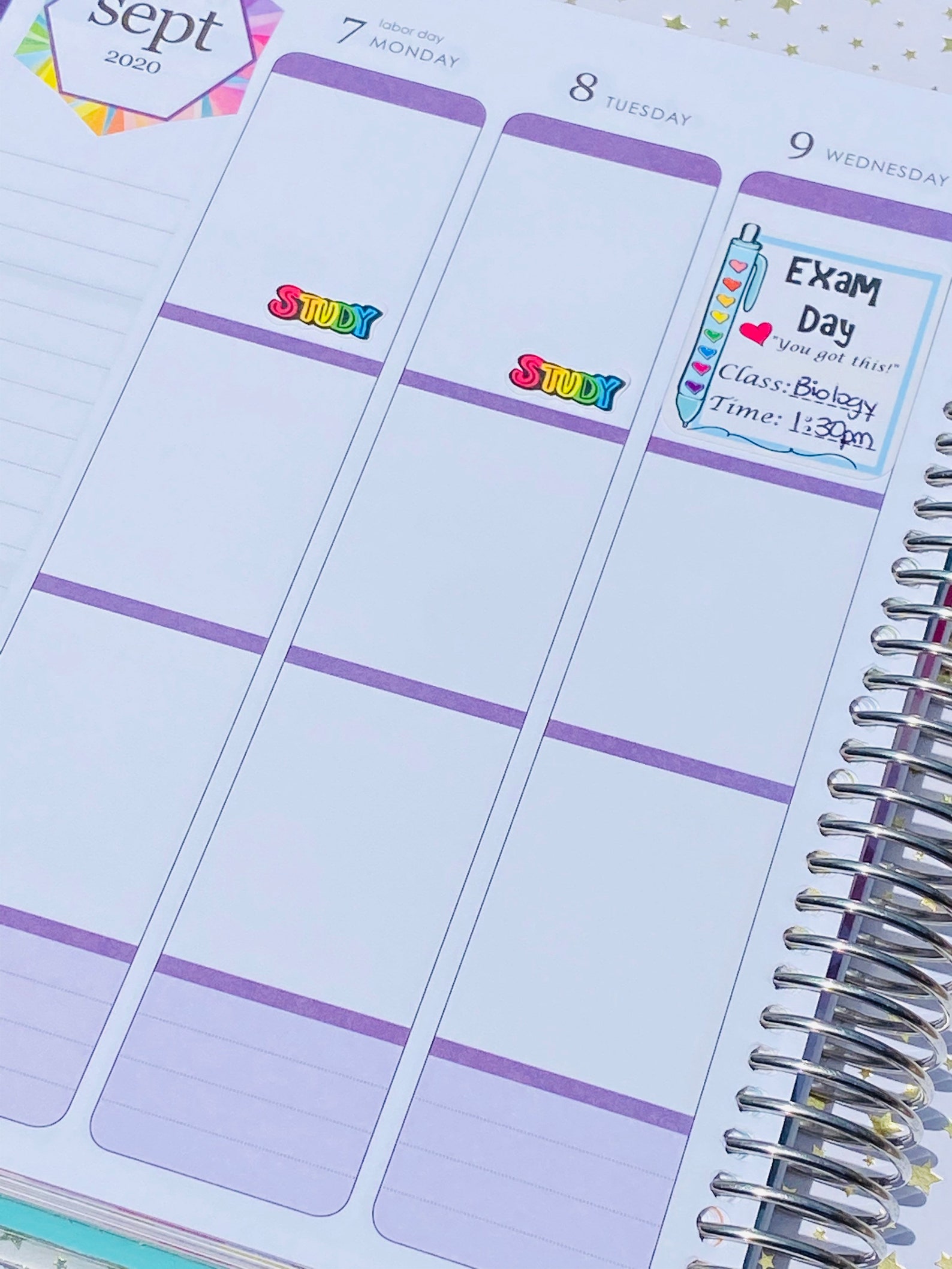 Exam Day Planner Stickers: College Study Reminders - Etsy
