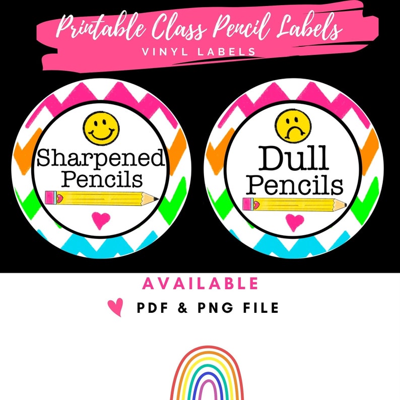 Printable Class Pencil Labels, Teacher Stickers, Clip Art, Classroom ...