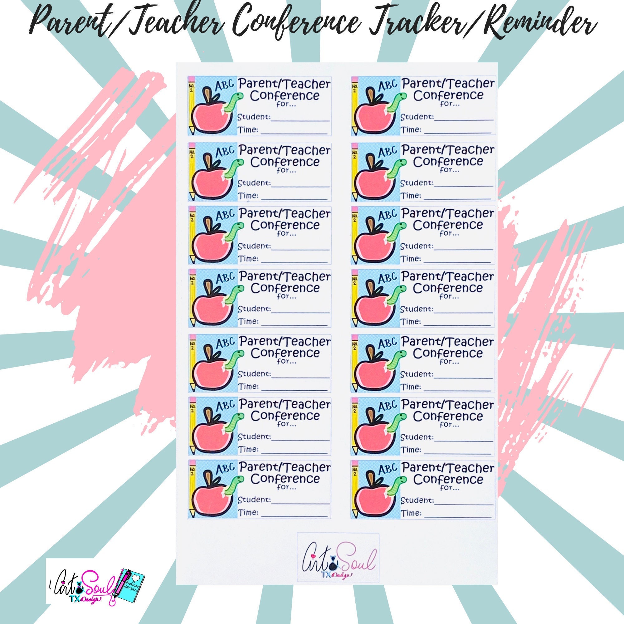 Parent Conference Stickers, Teacher Planner Sticker Sheet - Etsy