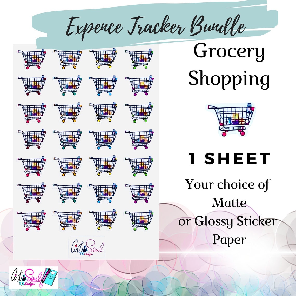Expense Tracker Budget Planner Stickers Bundle Electric and - Etsy