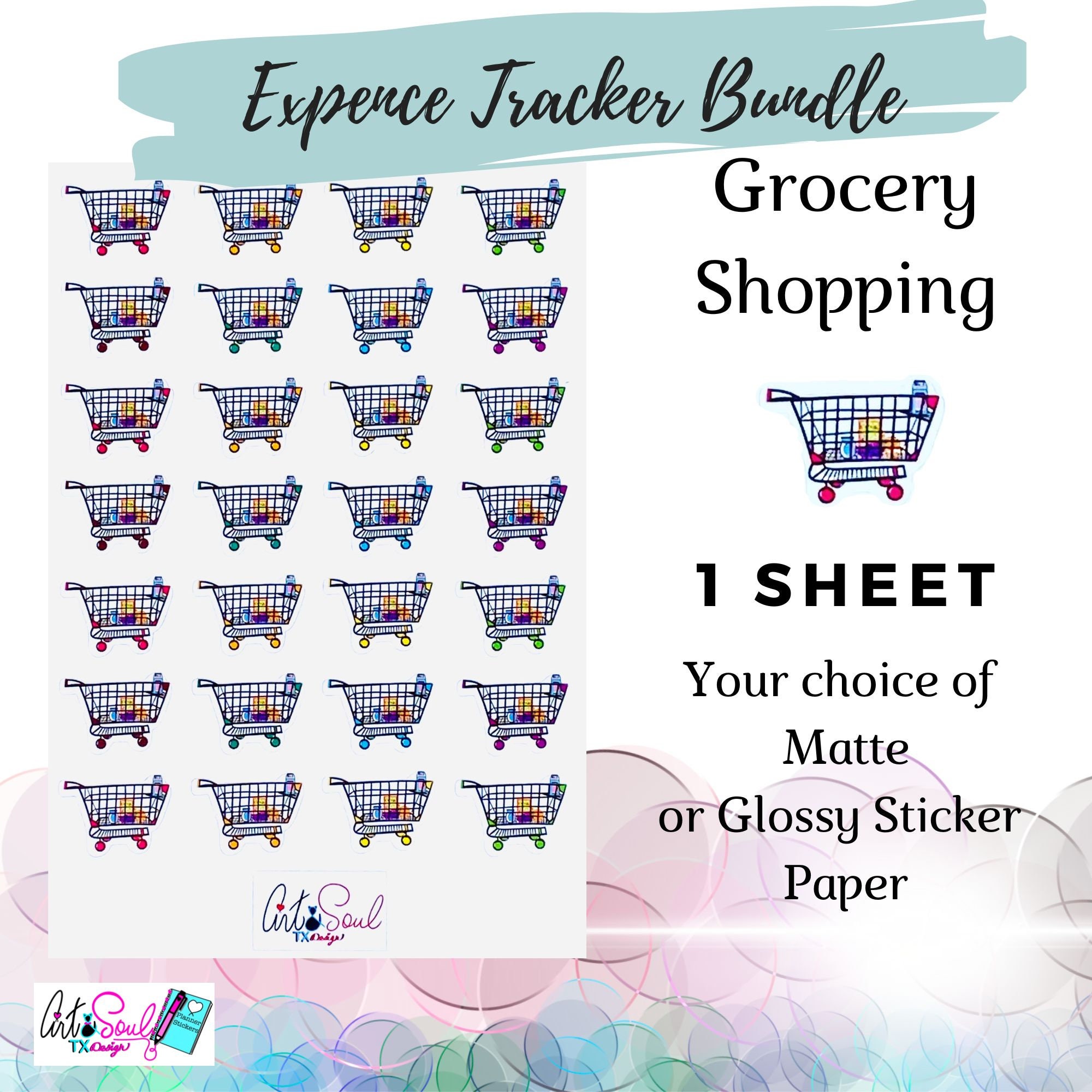 Expense Tracker Budget Planner Stickers Bundle Electric and - Etsy