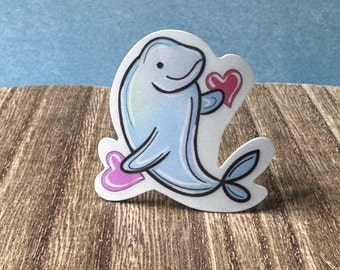Happy Beluga Whale Waterproof Vinyl Sticker - Etsy