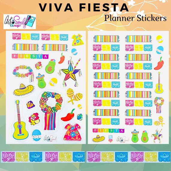Fiesta Sticker Pack Mexican Fiesta Stickers Viva Fiesta | Etsy