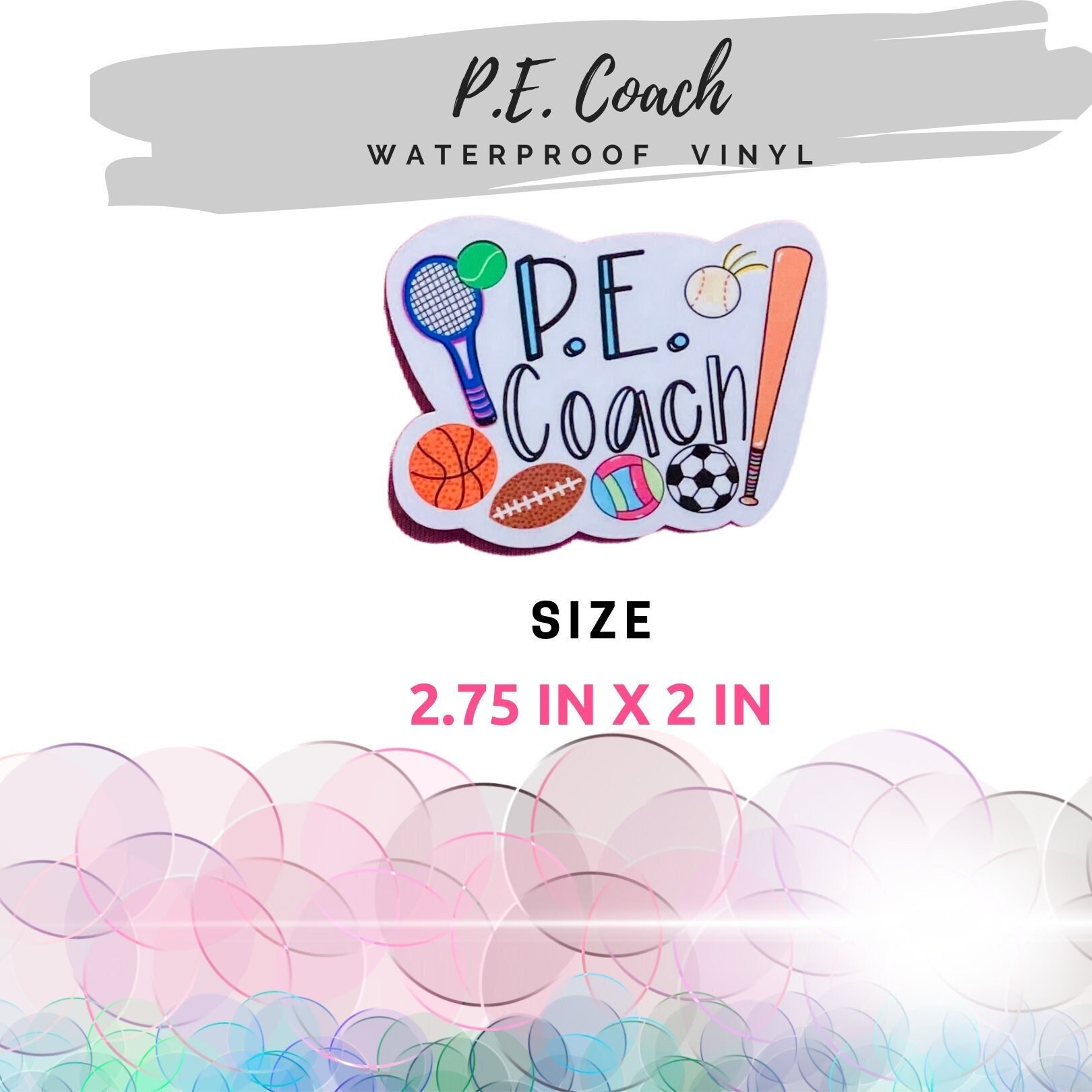 P.E. Coach Teacher Sticker, Vinyl, Waterproof, Sticker - Etsy