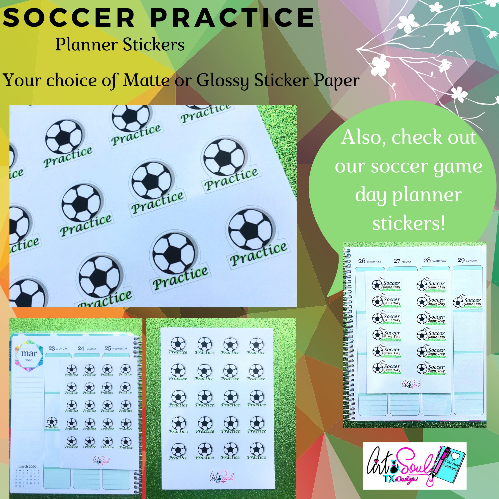 Soccer Practice Planner Stickers Soccer Reminder Stickers | Etsy