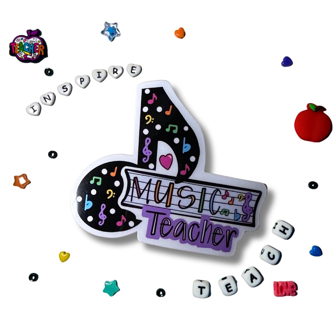 Music Teacher Sticker, Vinyl, Waterproof, Durable, Sturdy, Accent ...