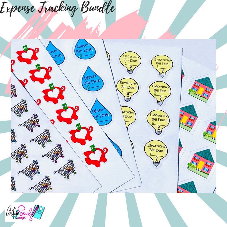 Expense Tracker Budget Planner Stickers Bundle, Electric and Water Bill ...