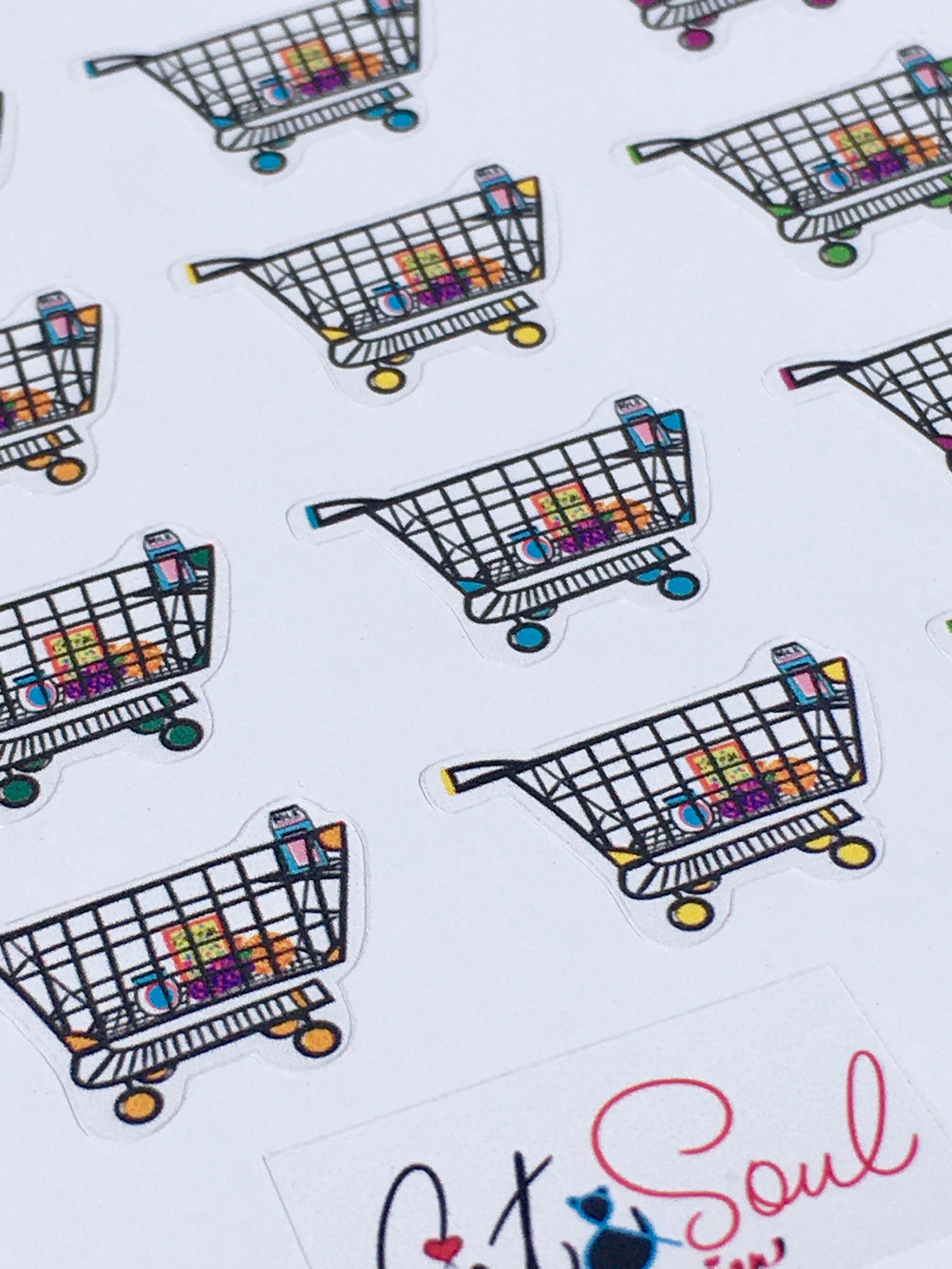 Grocery Shopping Adulting Stickers Scrapbook Sticker Pack - Etsy UK