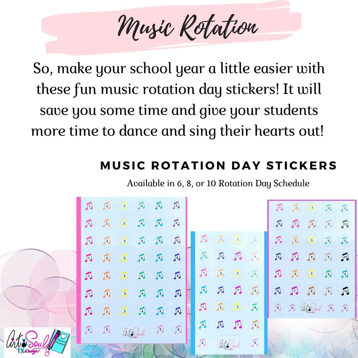 Music Teacher Rotation Schedule Planner Stickers Music - Etsy