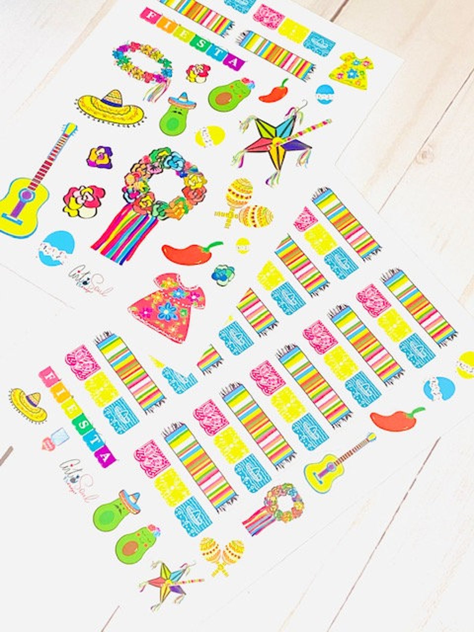 Fiesta Sticker Pack Mexican Fiesta Stickers Viva Fiesta | Etsy