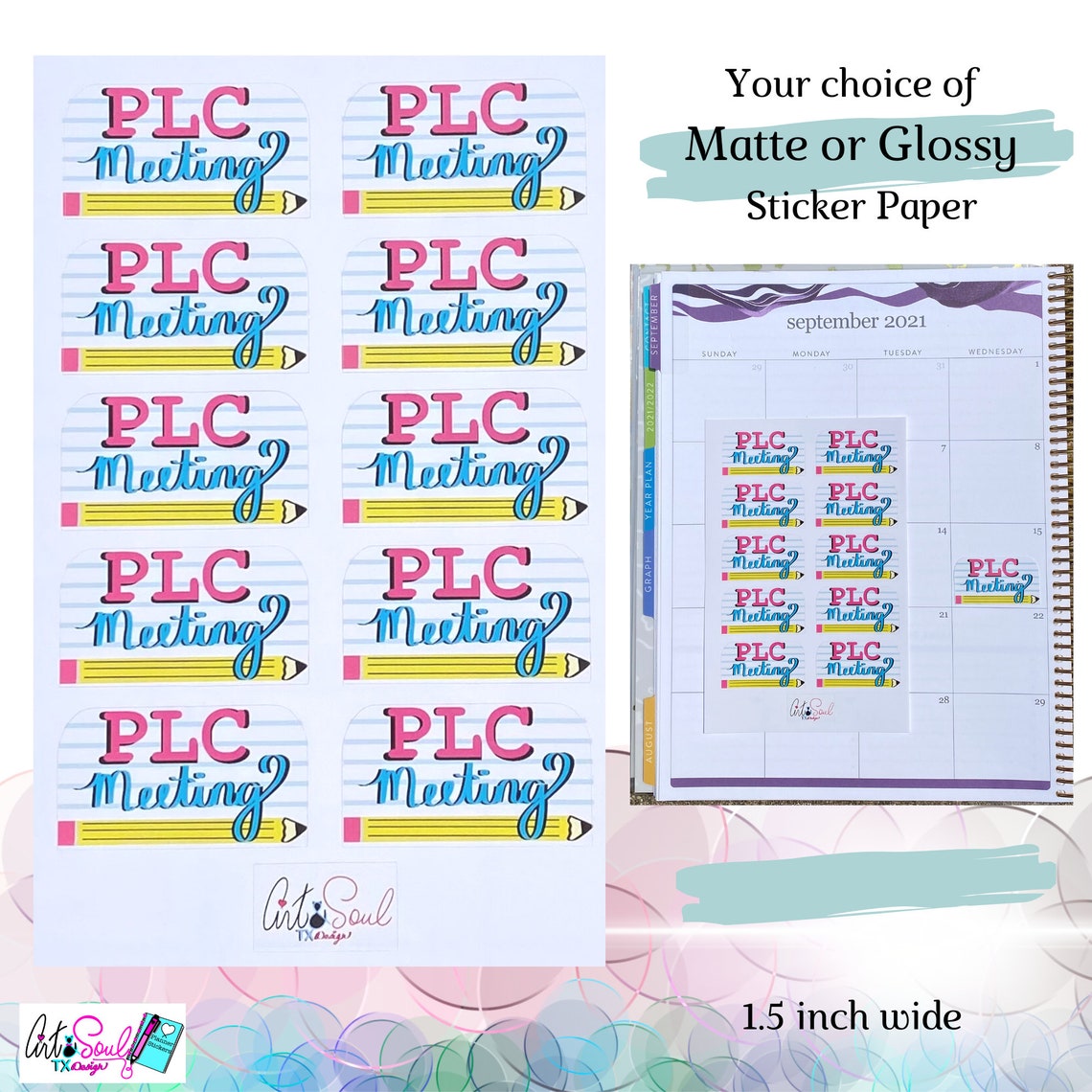 PLC Meeting Stickers Teacher Planner Stickers - Etsy