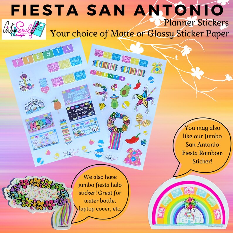 Fiesta San Antonio Sticker Pack Viva Fiesta San Antonio | Etsy
