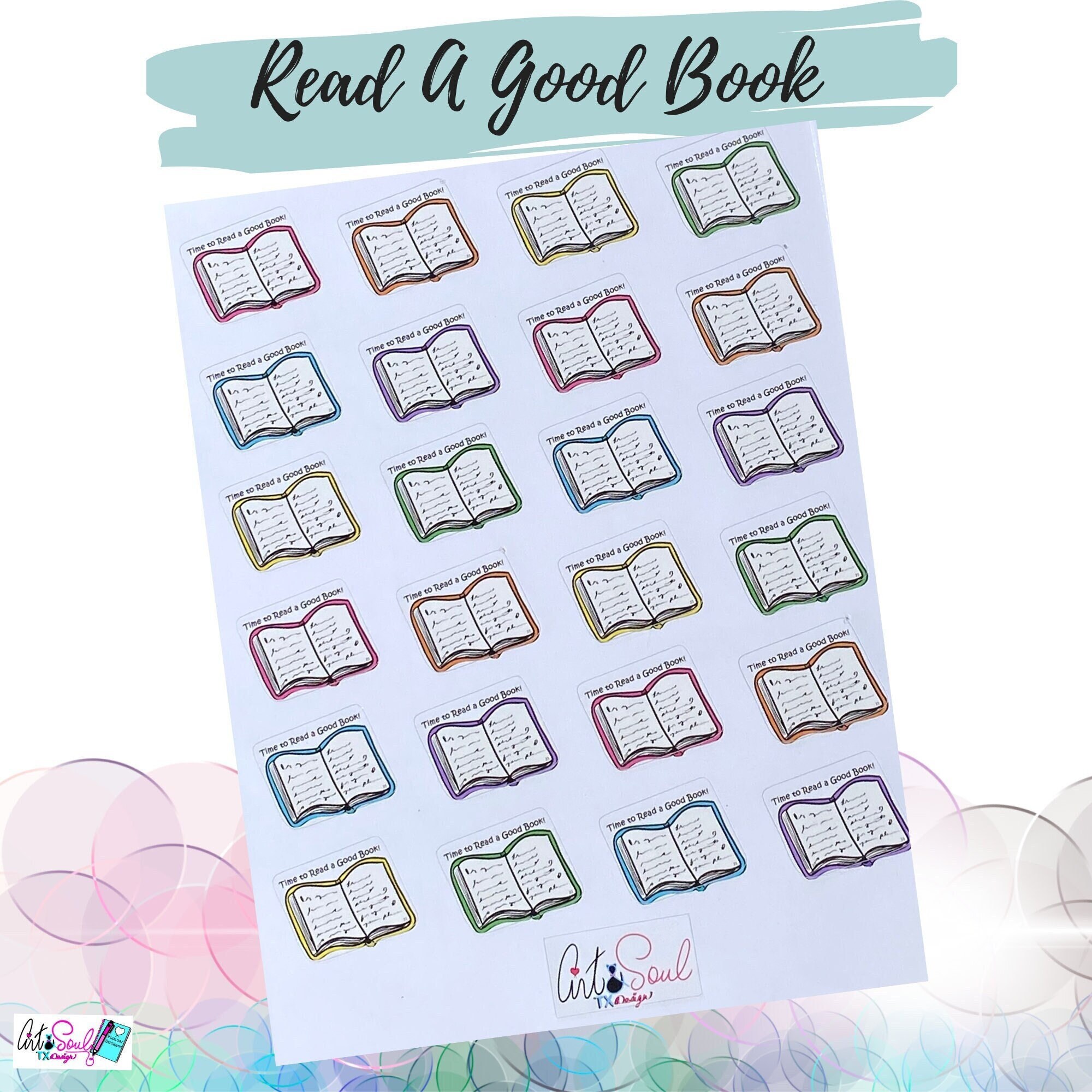 Read a Book Time Book Lover Stickers Book Worm Planner - Etsy