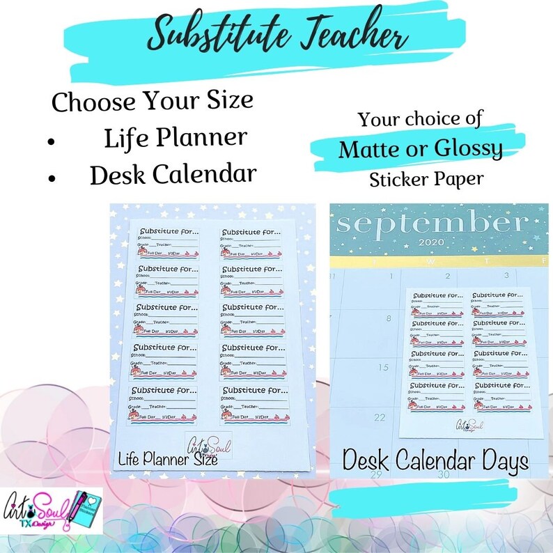 Substitute Teacher Planner Stickers, Substitute Teacher Classroom ...